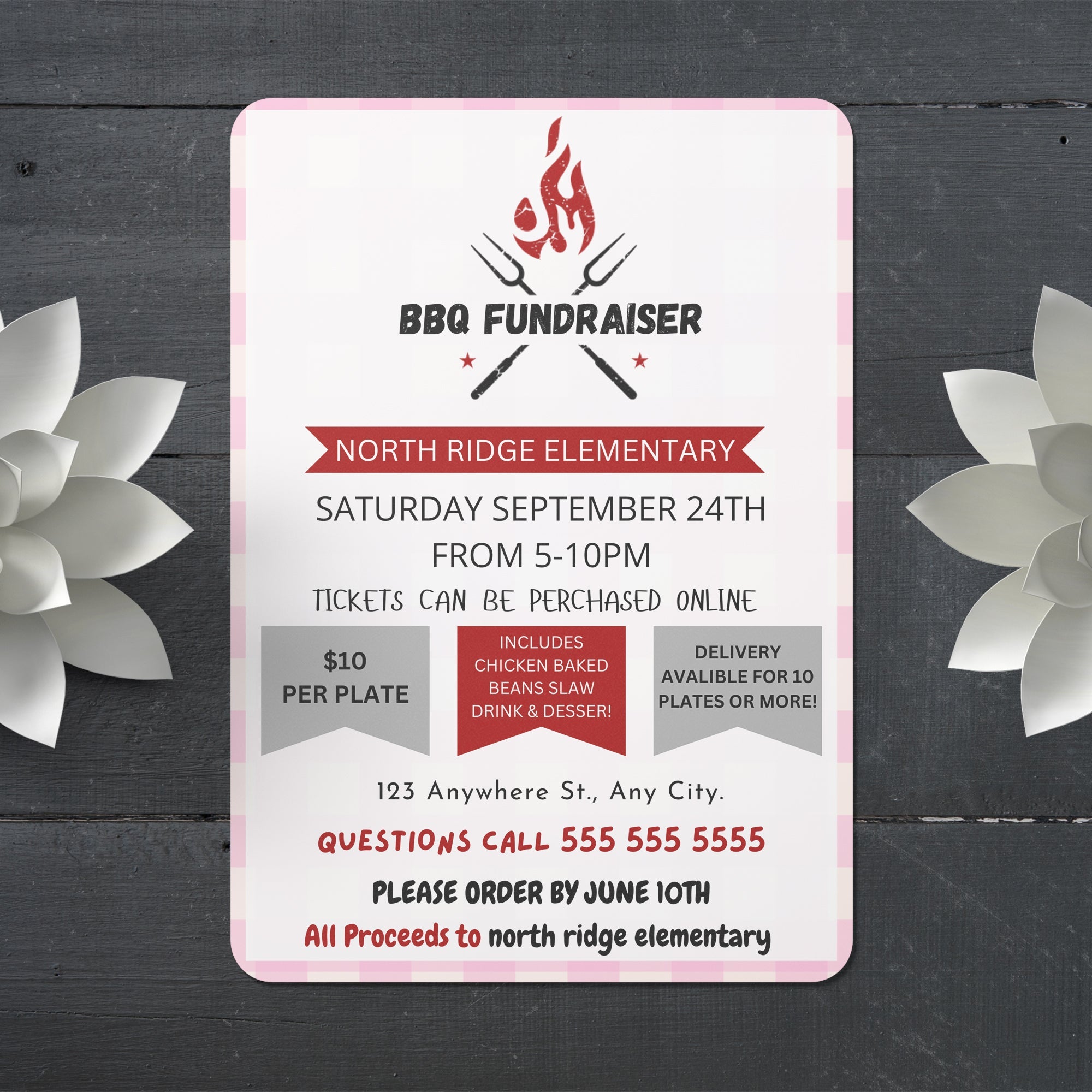 Barbecue Fundraiser Flyer Template – CreativeRino