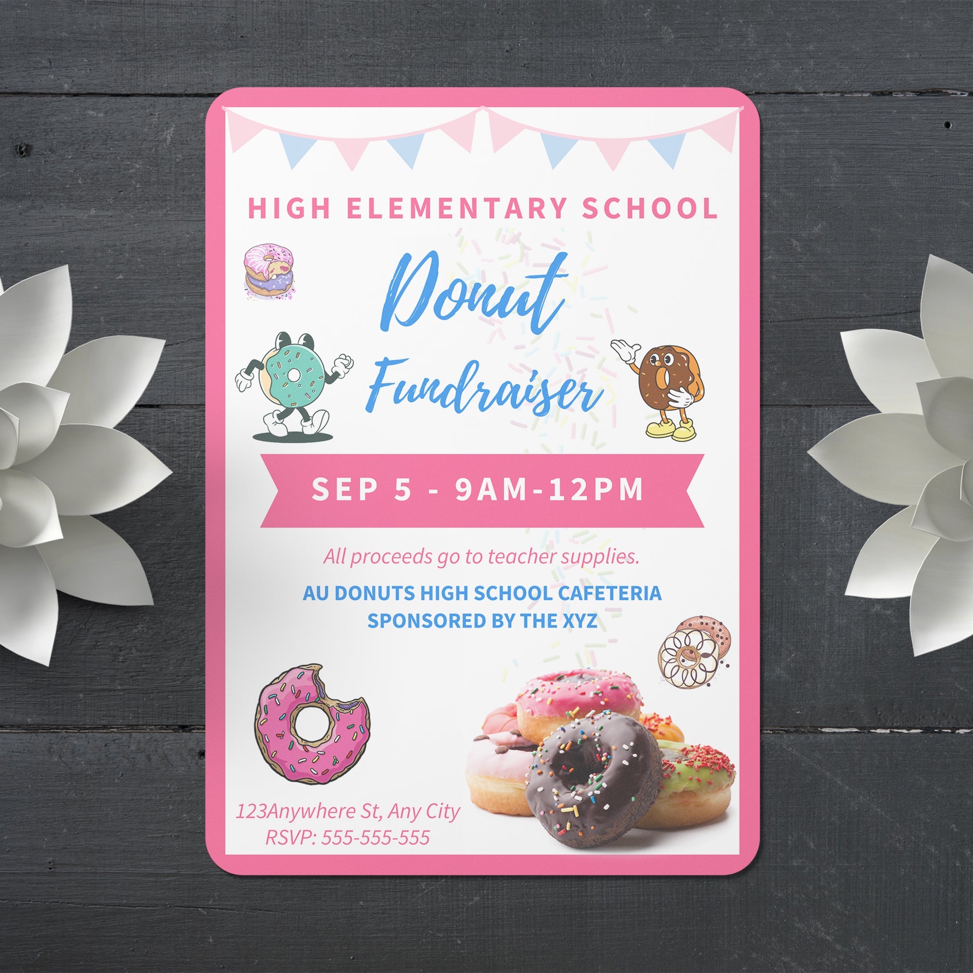 Donut Fundraiser Flyer Template – CreativeRino