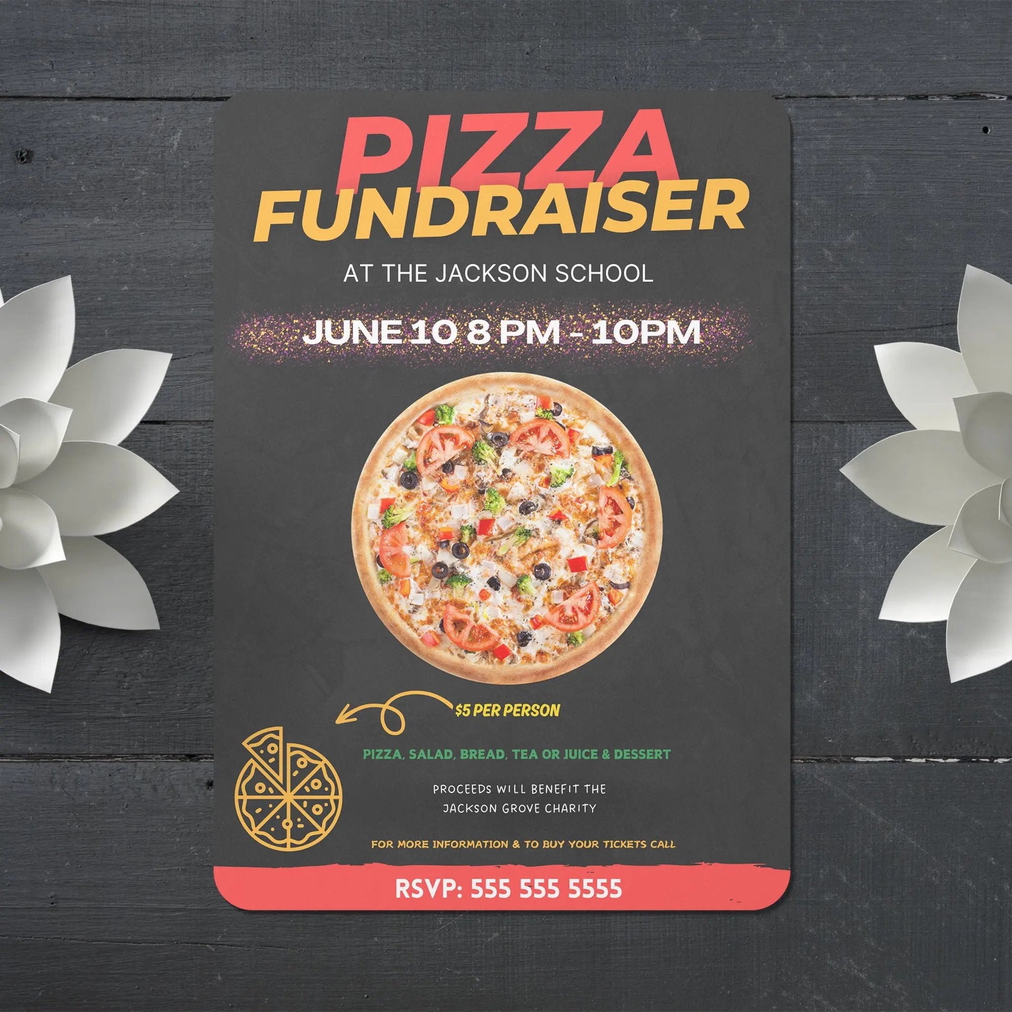 Pizza Fundraiser Flyer Template | Pizza Dinner Flyer – CreativeRino