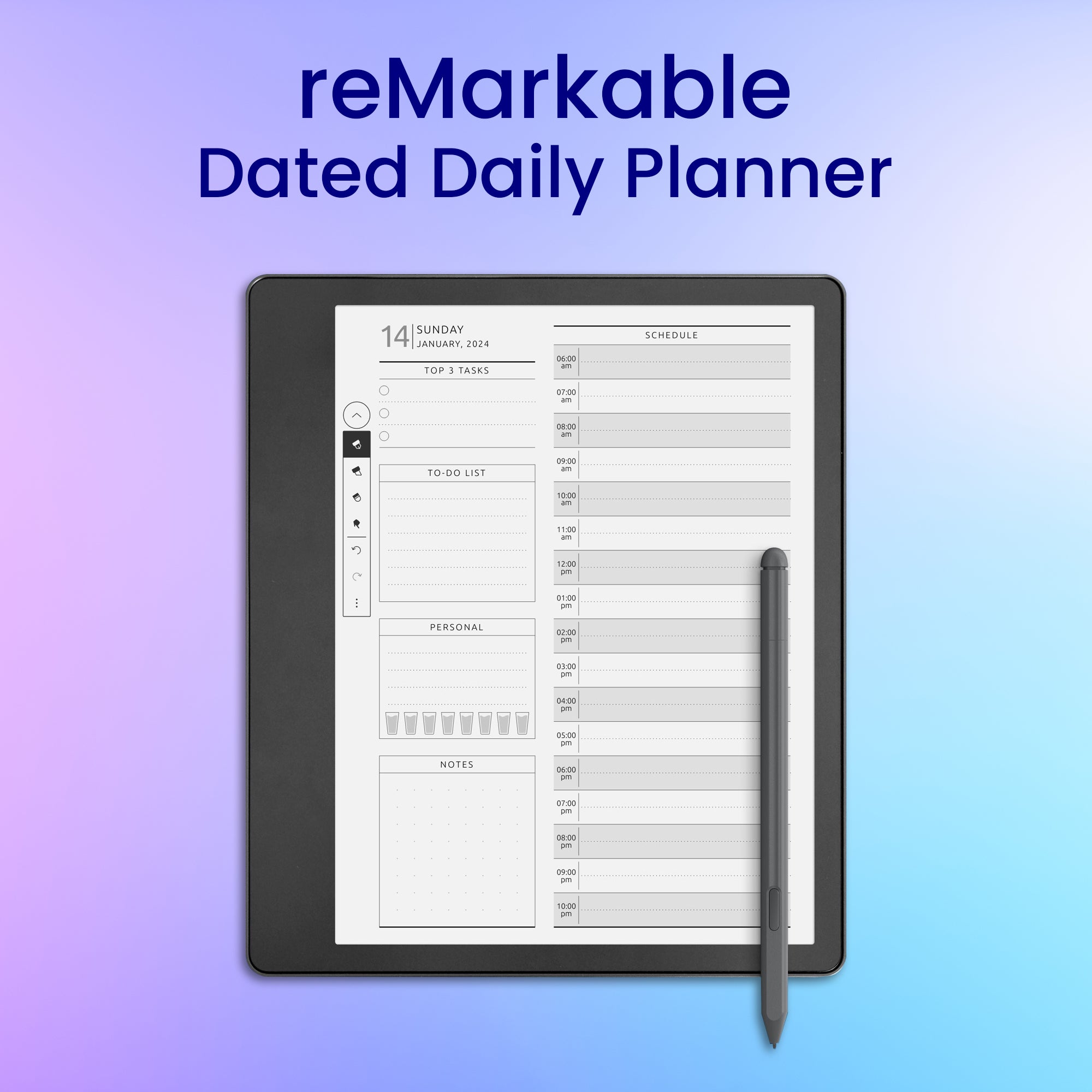 reMarkable 2 Dated Daily Planner Template – CreativeRino