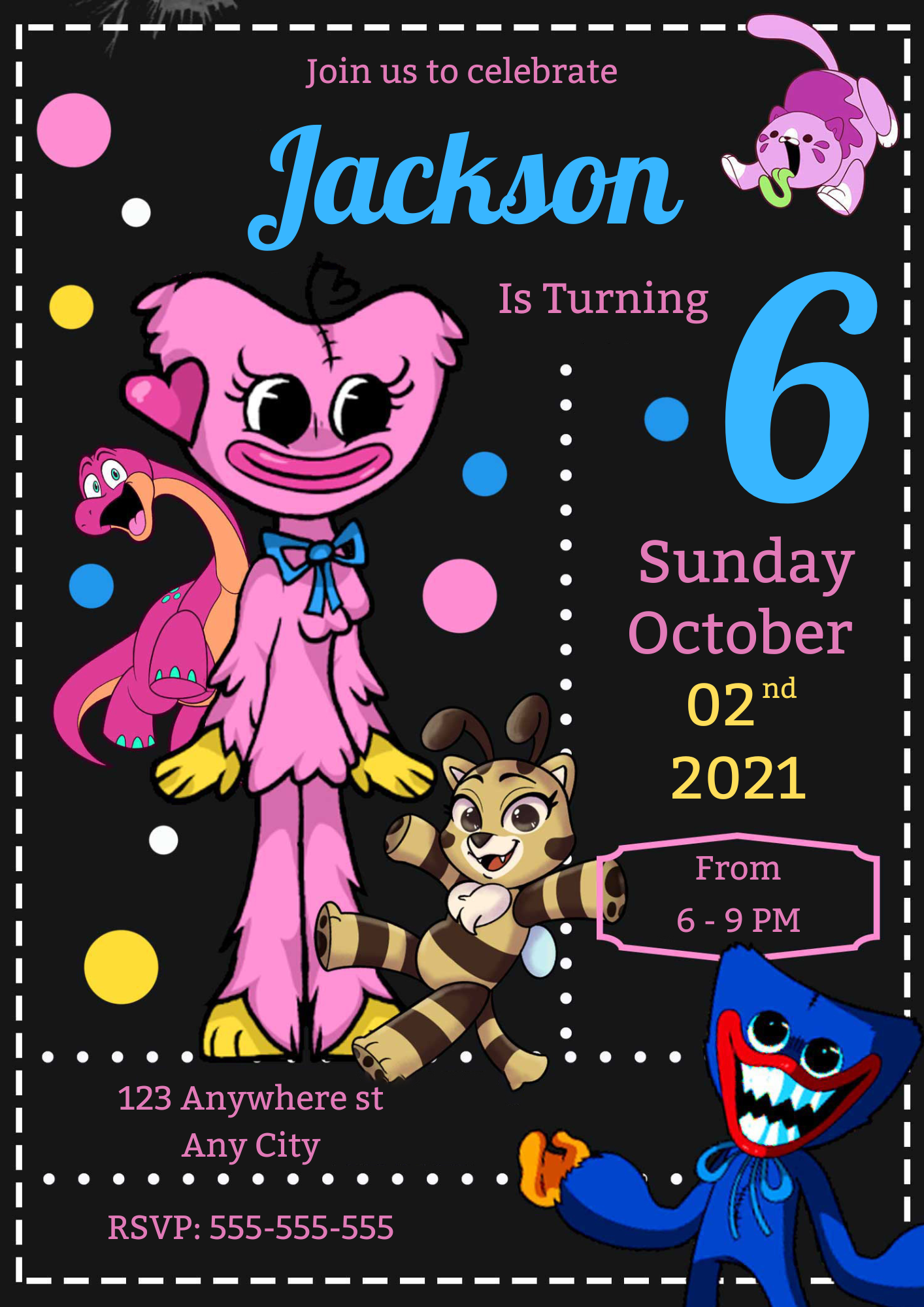 Poppy Playtime Birthday Invitation Template – CreativeRino