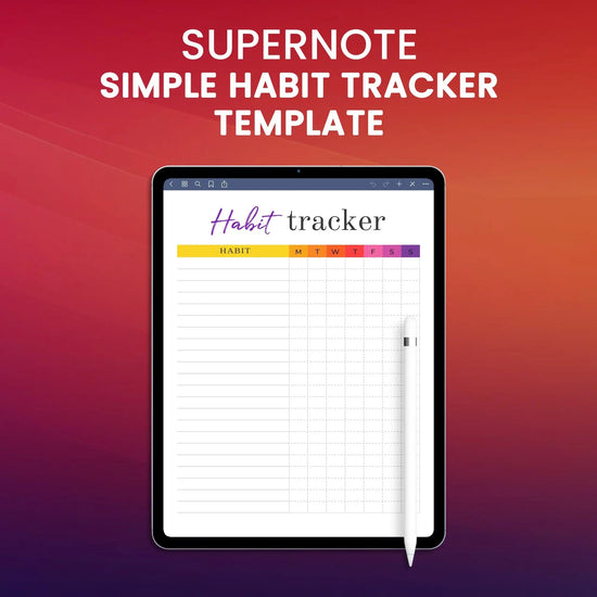 Supernote Simple Habit Tracker Template Planner Template – CreativeRino