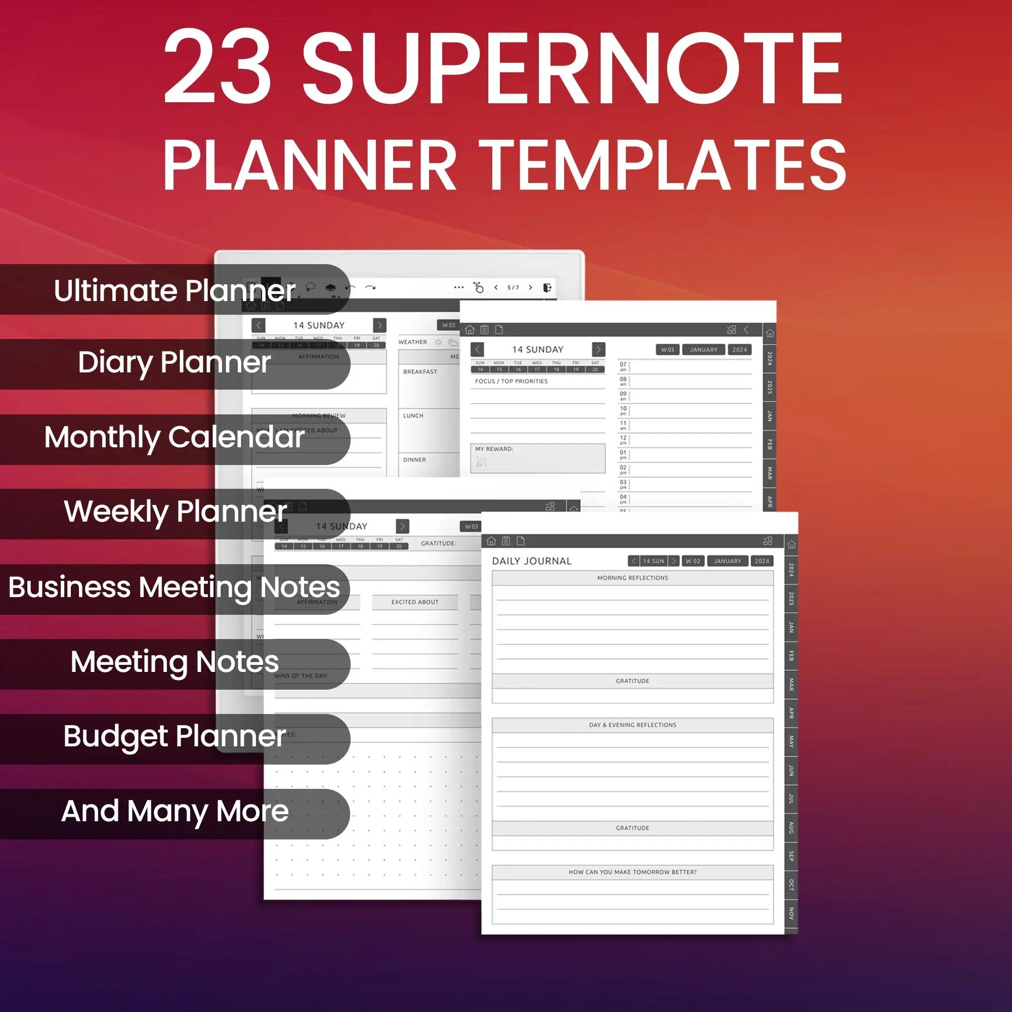 23 Supernote Planner Template Bundle – CreativeRino