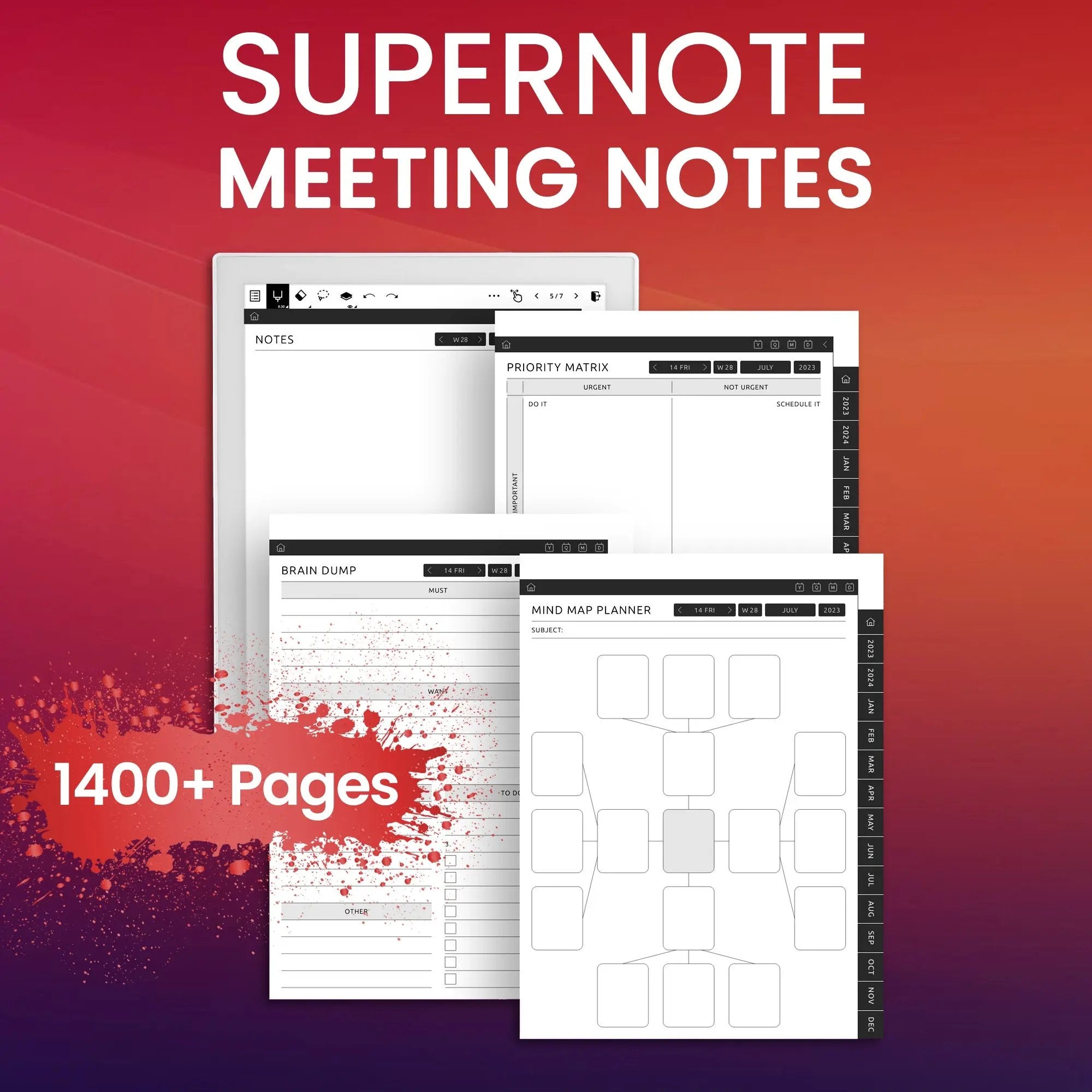 Supernote Meeting Notes Planner Template – CreativeRino