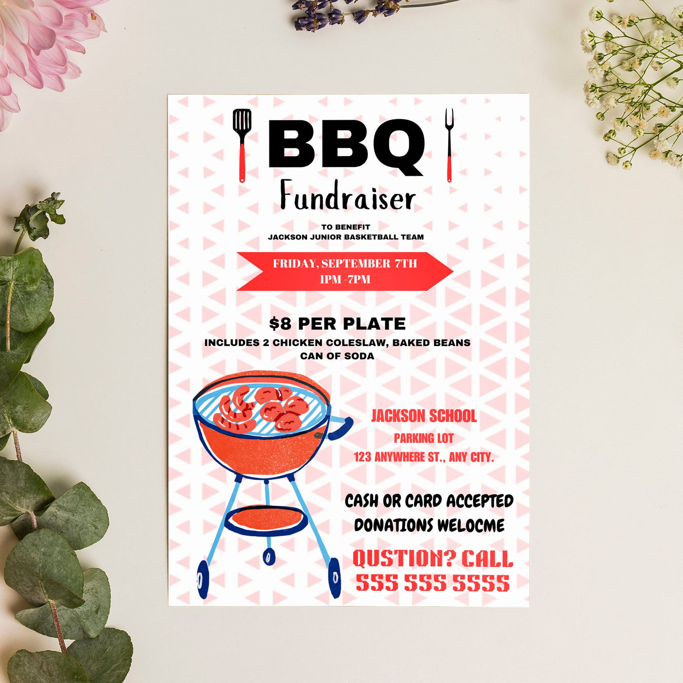 BBQ Fundraiser Flyer Template – CreativeRino