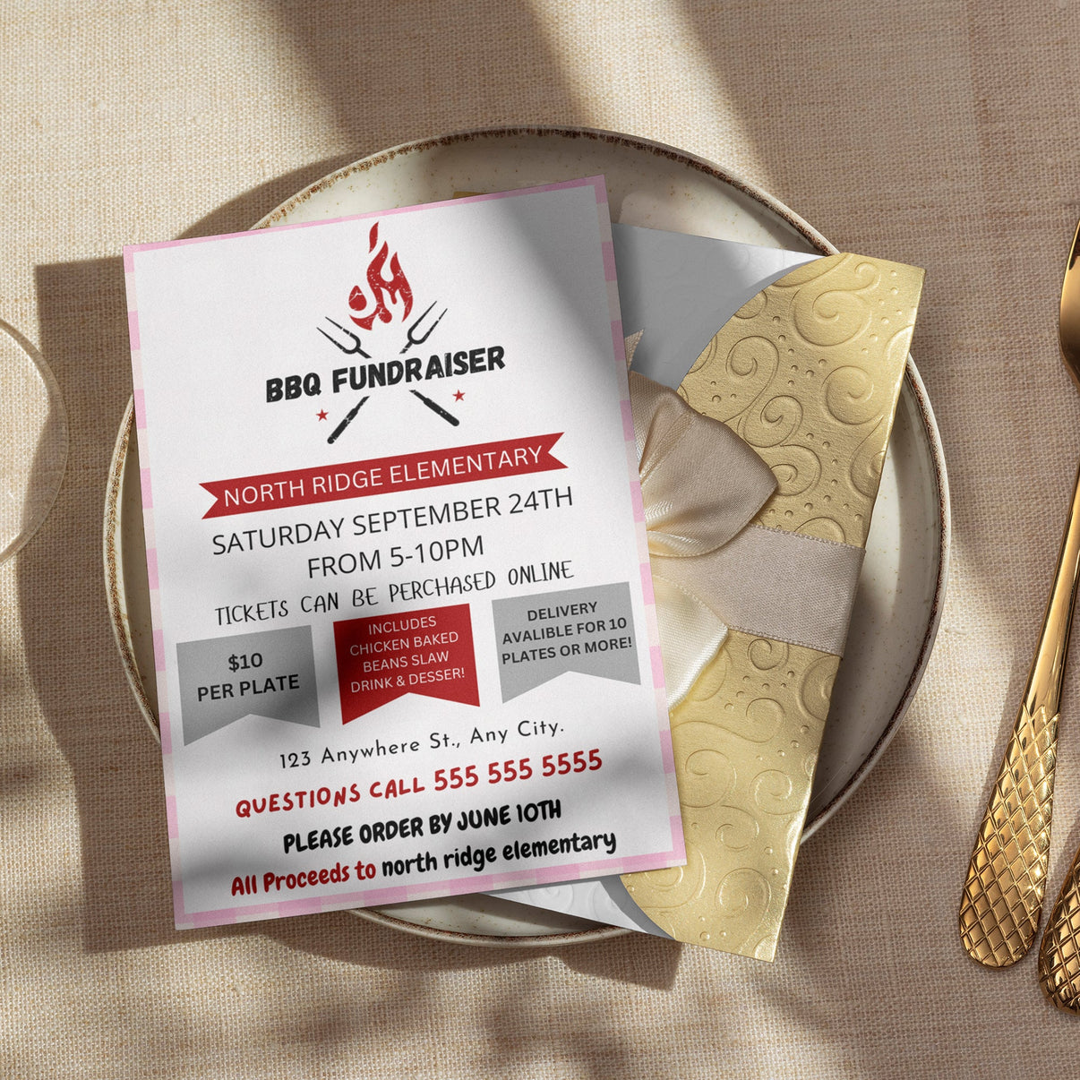 Barbecue Fundraiser Flyer Template – CreativeRino