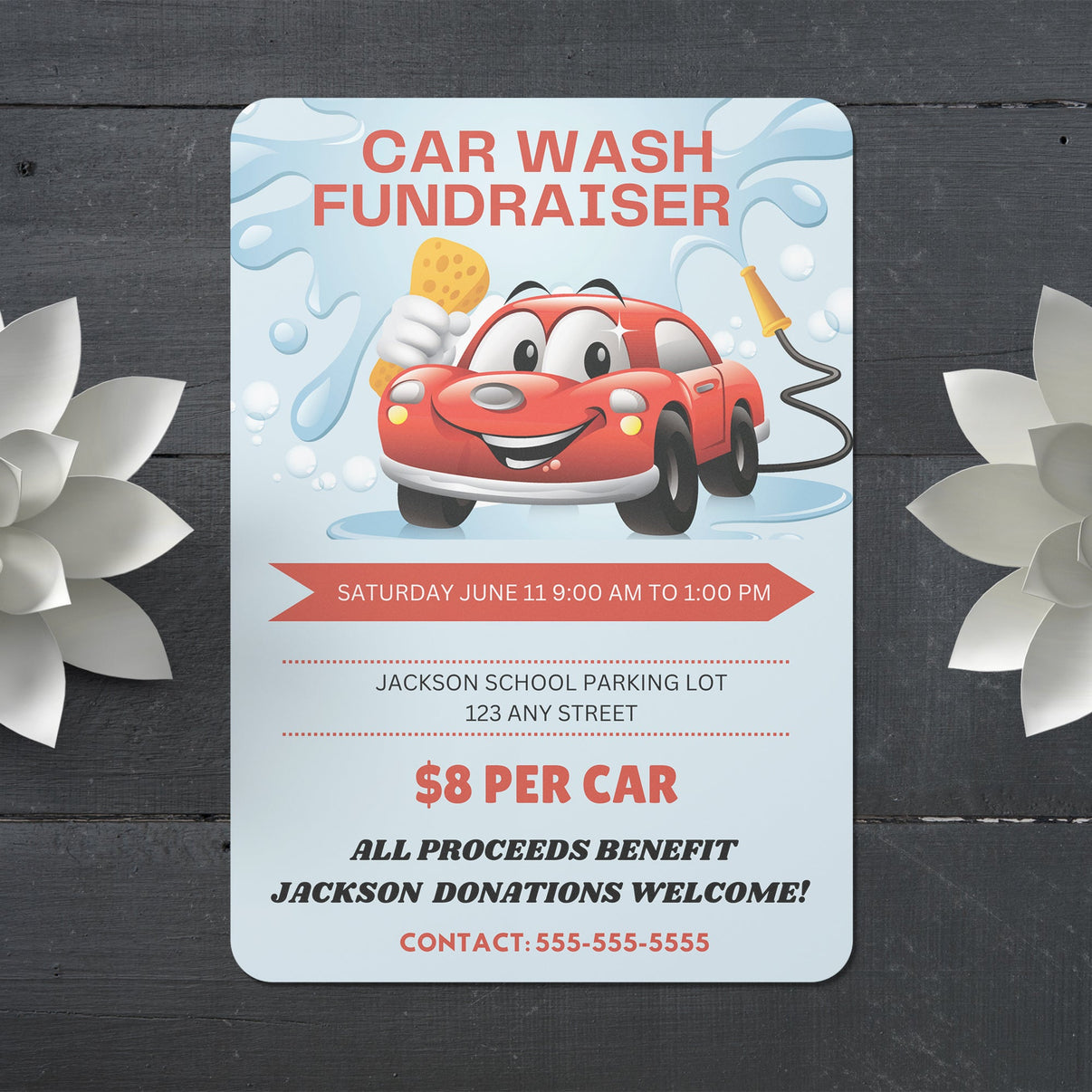 Car Wash Fundraiser Flyer Template – CreativeRino