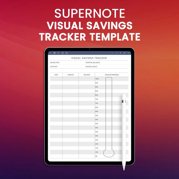 Supernote Visual Savings Tracker Template Planner Template – CreativeRino