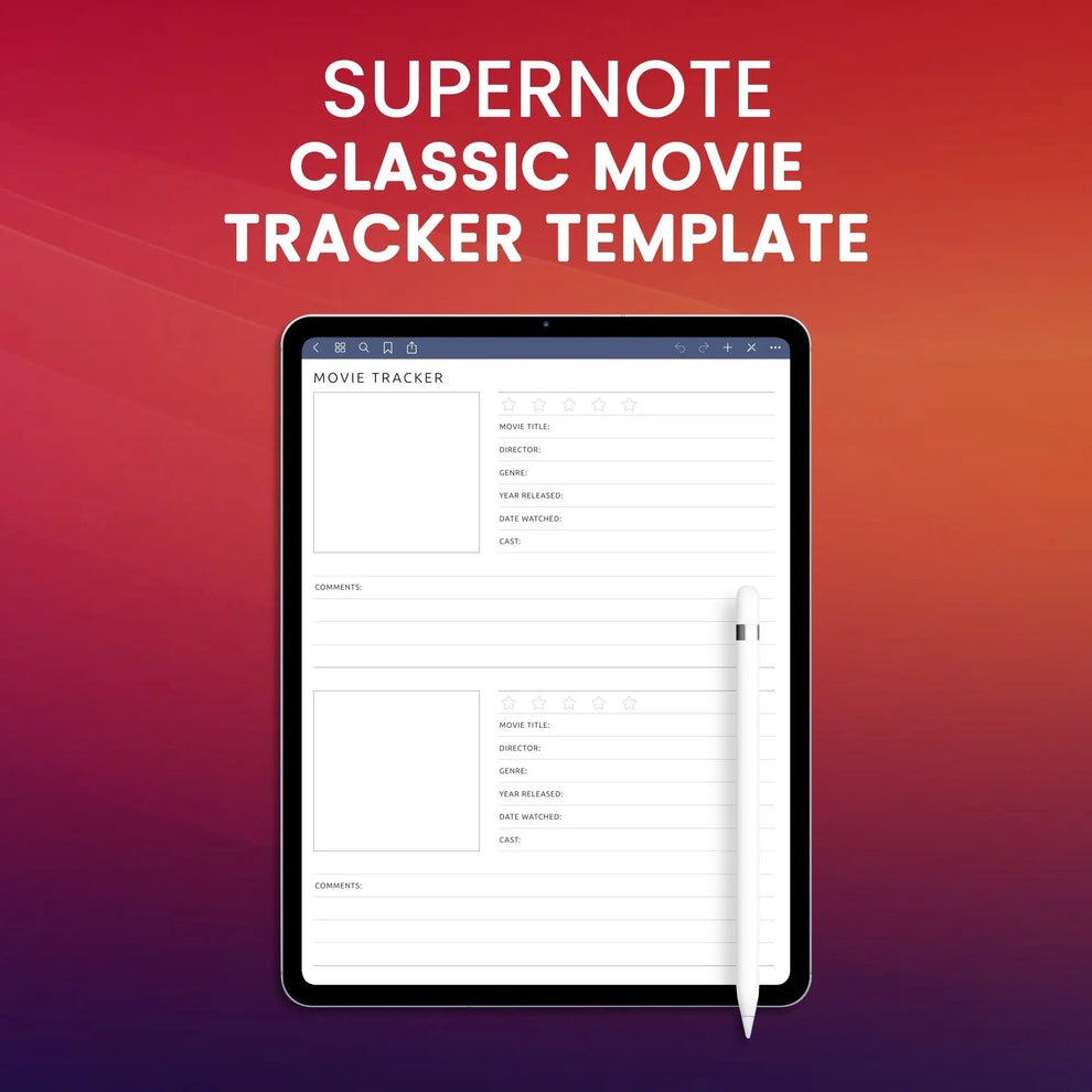 Supernote Classic Movie Tracker Template Planner Template – CreativeRino