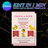 Chuck a Duck Fundraiser Flyer Template | Duck Derby Race Flyer ...