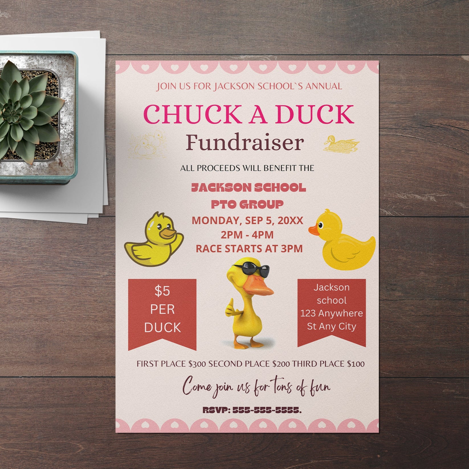 Chuck a Duck Fundraiser Flyer Template | Duck Derby Race Flyer ...