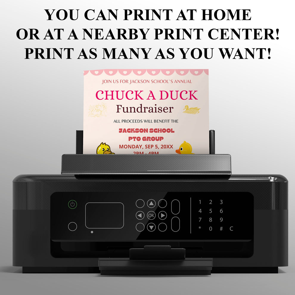 Chuck a Duck Fundraiser Flyer Template | Duck Derby Race Flyer ...