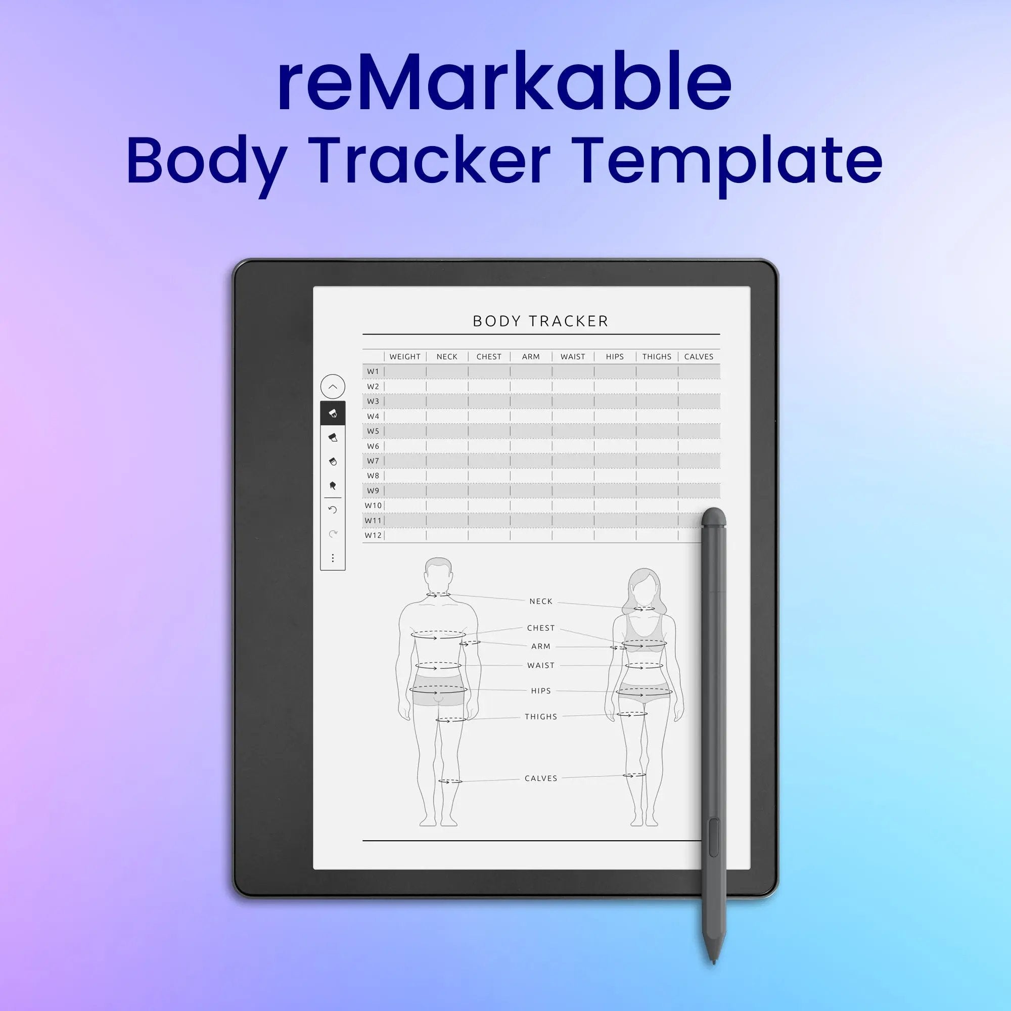 reMarkable 2 Body Tracker Template Planner Template – CreativeRino