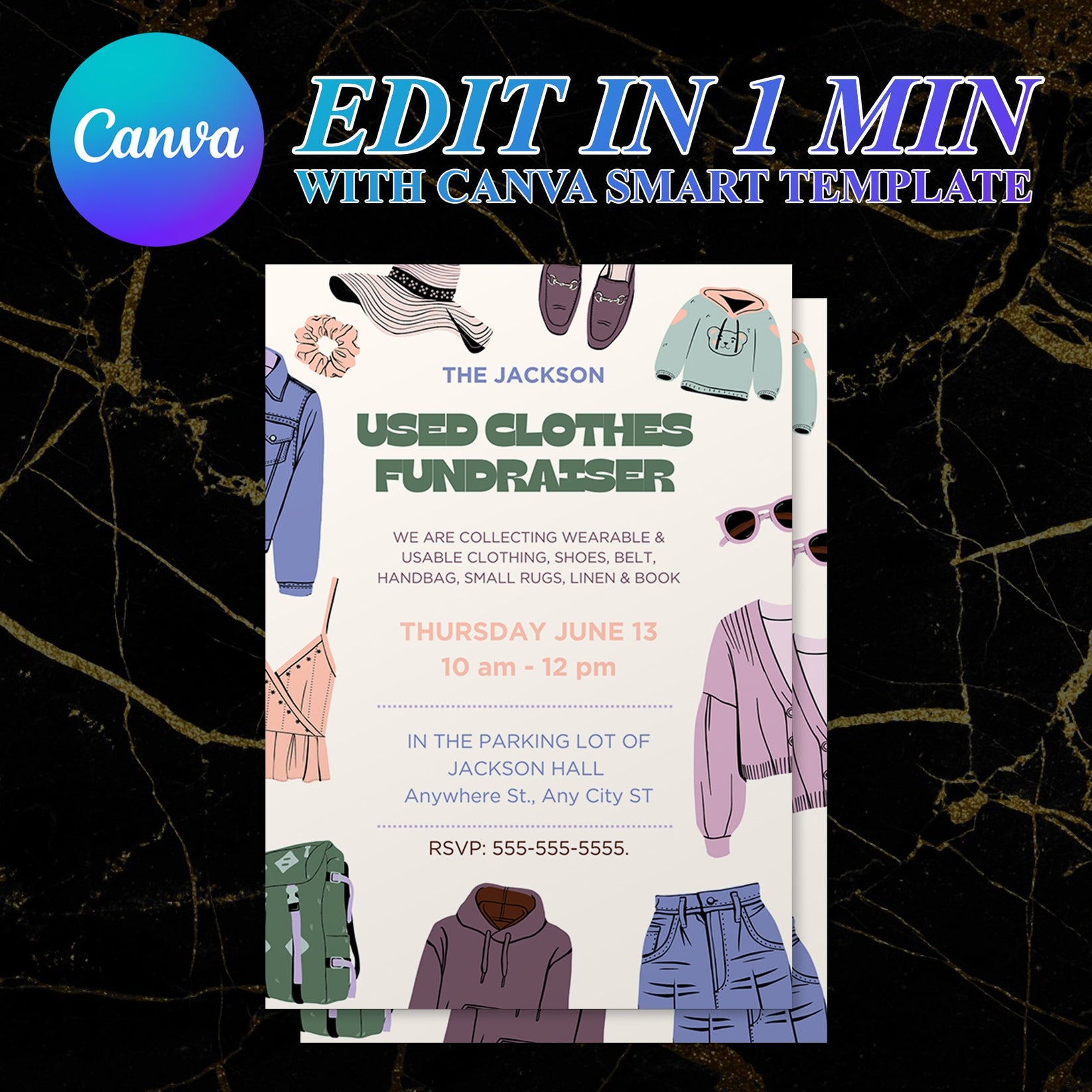 Used Clothes Fundraiser Flyer Template | Clothing Drive Flyer ...