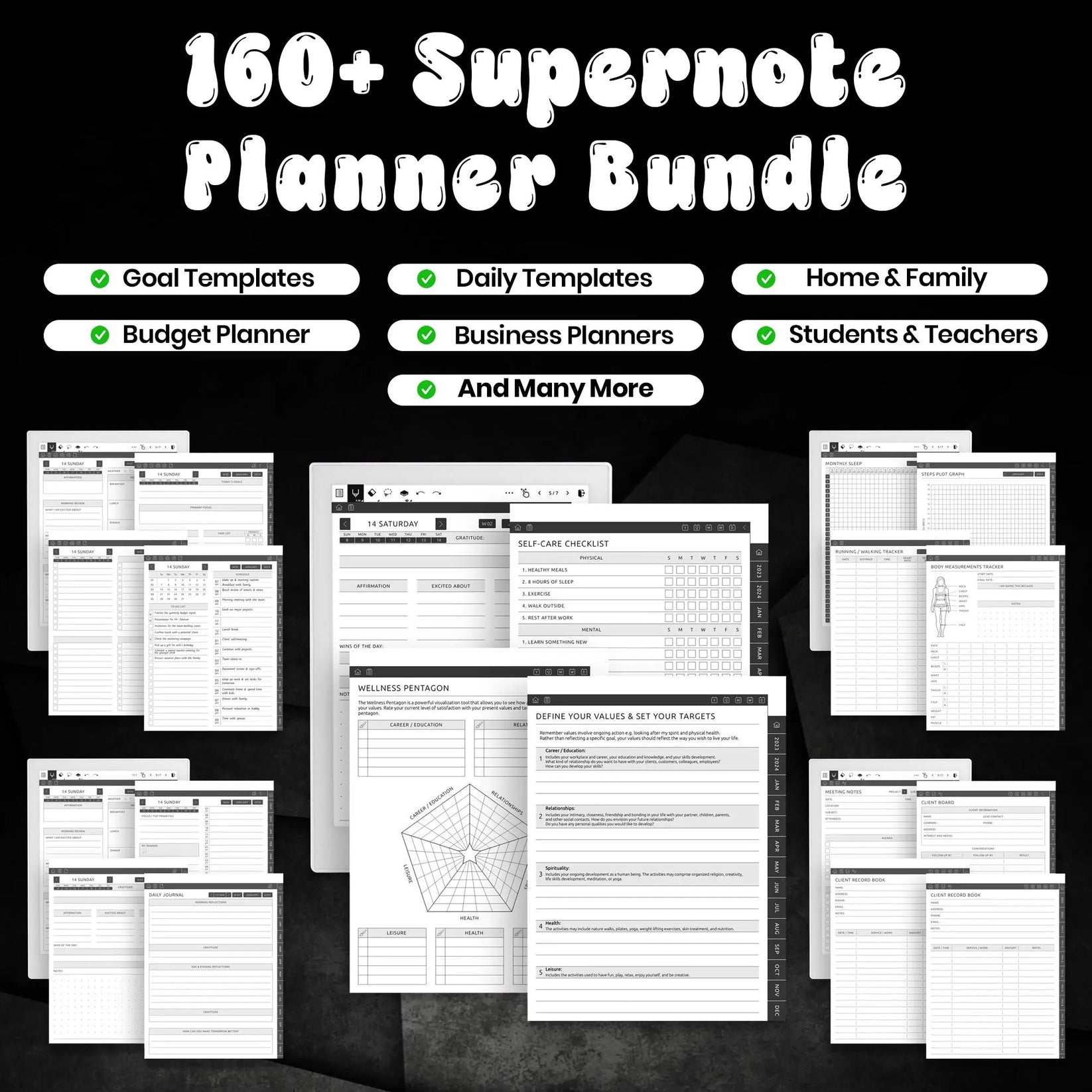 160 Supernote Planner Template Bundle – CreativeRino