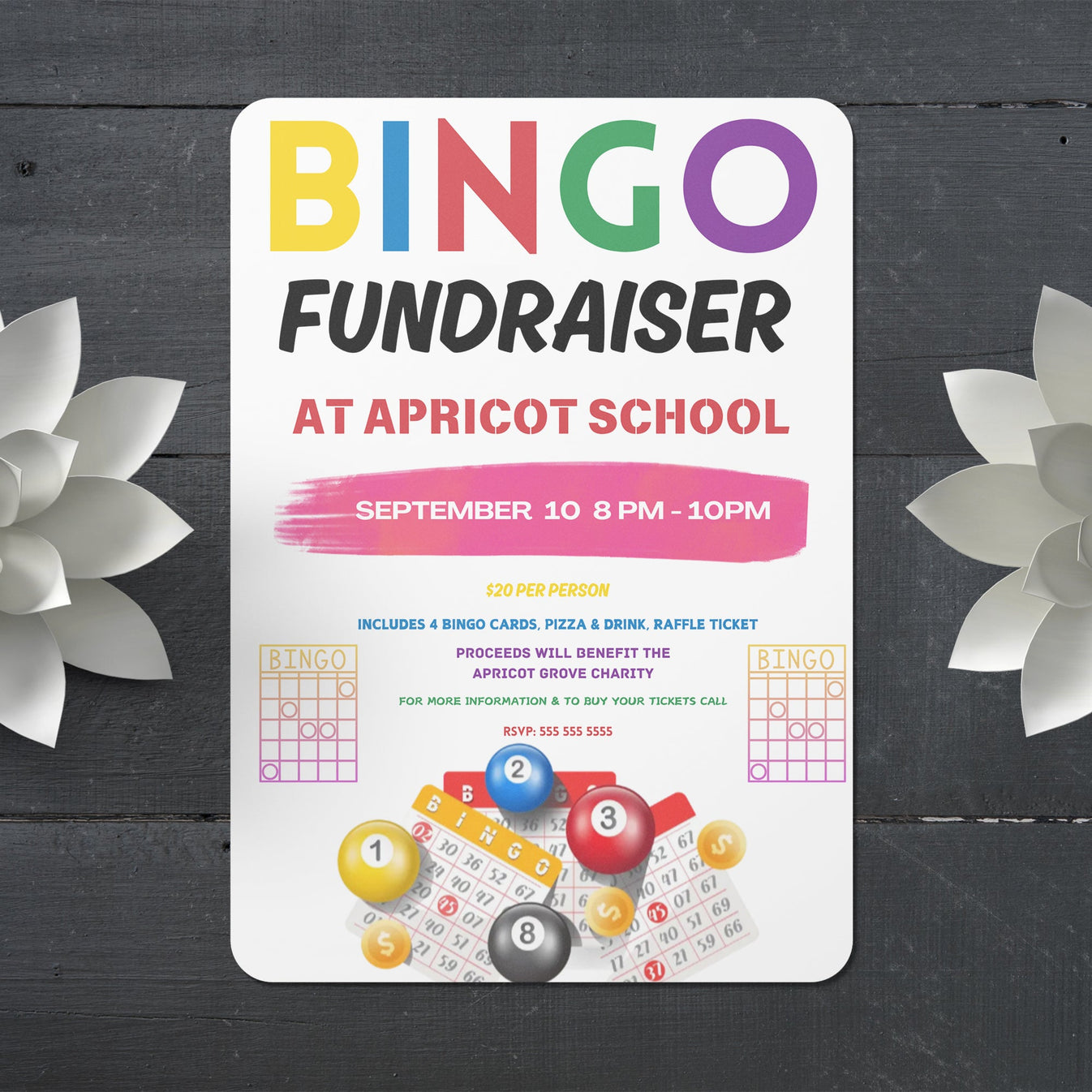 Bingo Fundraiser Flyer Template | Bingo Night Flyer – CreativeRino