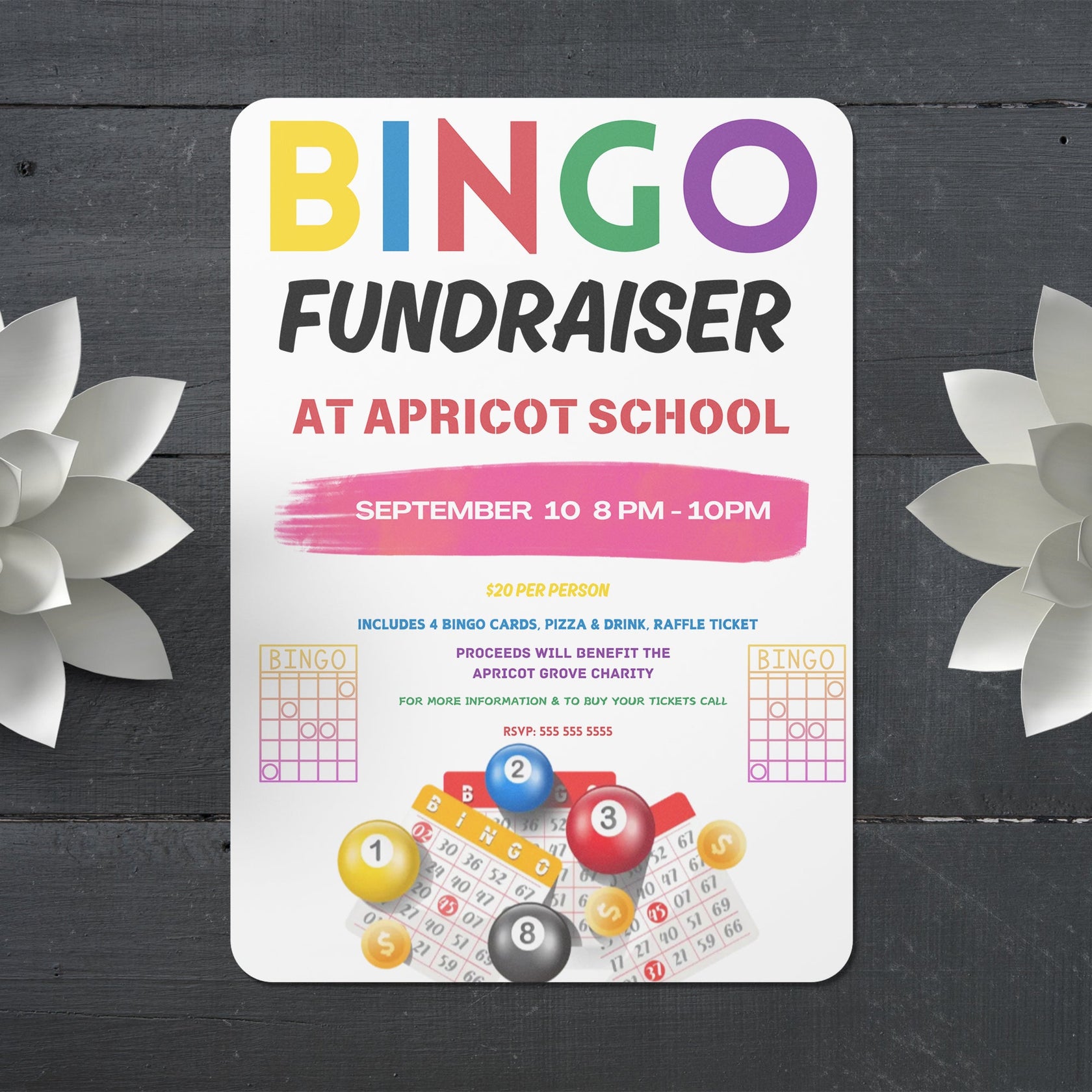 Bingo Fundraiser Flyer Template | Bingo Night Flyer – CreativeRino