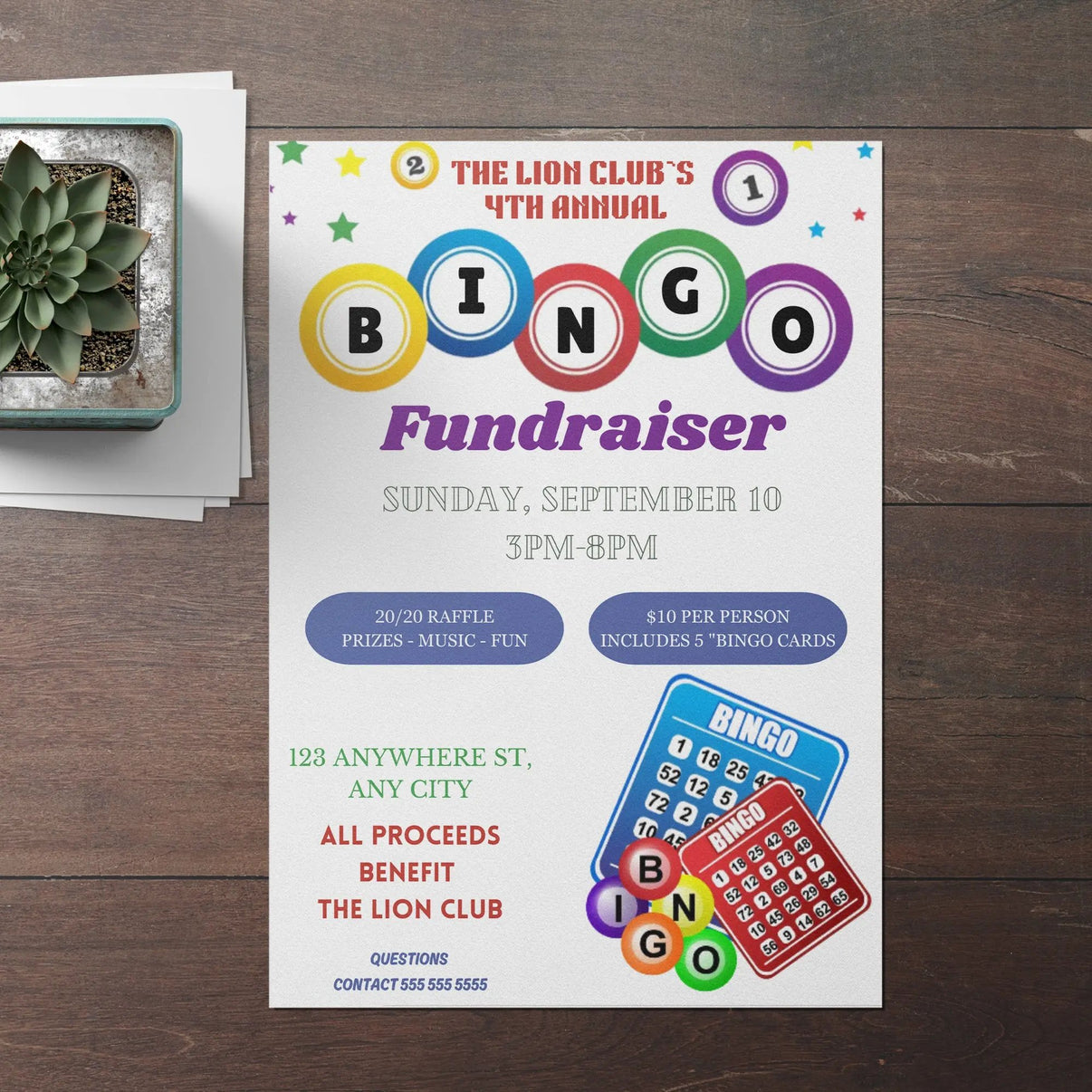 Bingo Fundraiser Flyer Template | Bingo Night Flyer Invite – CreativeRino