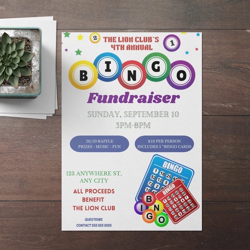 Bingo Fundraiser Flyer Template | Bingo Night Flyer Invite – CreativeRino