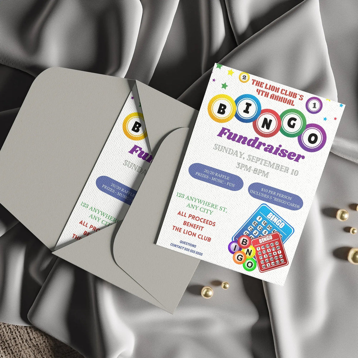 Bingo Fundraiser Flyer Template | Bingo Night Flyer Invite – CreativeRino