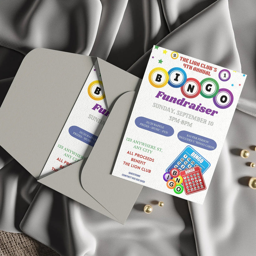 Bingo Fundraiser Flyer Template | Bingo Night Flyer Invite – CreativeRino