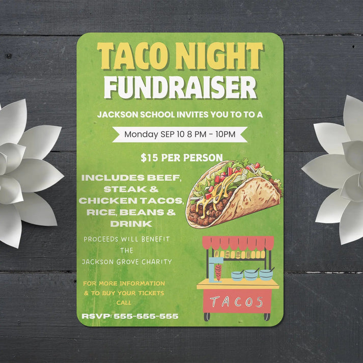 Taco Fundraiser Flyer Template | Taco Night Fiesta Mexican Flyer ...