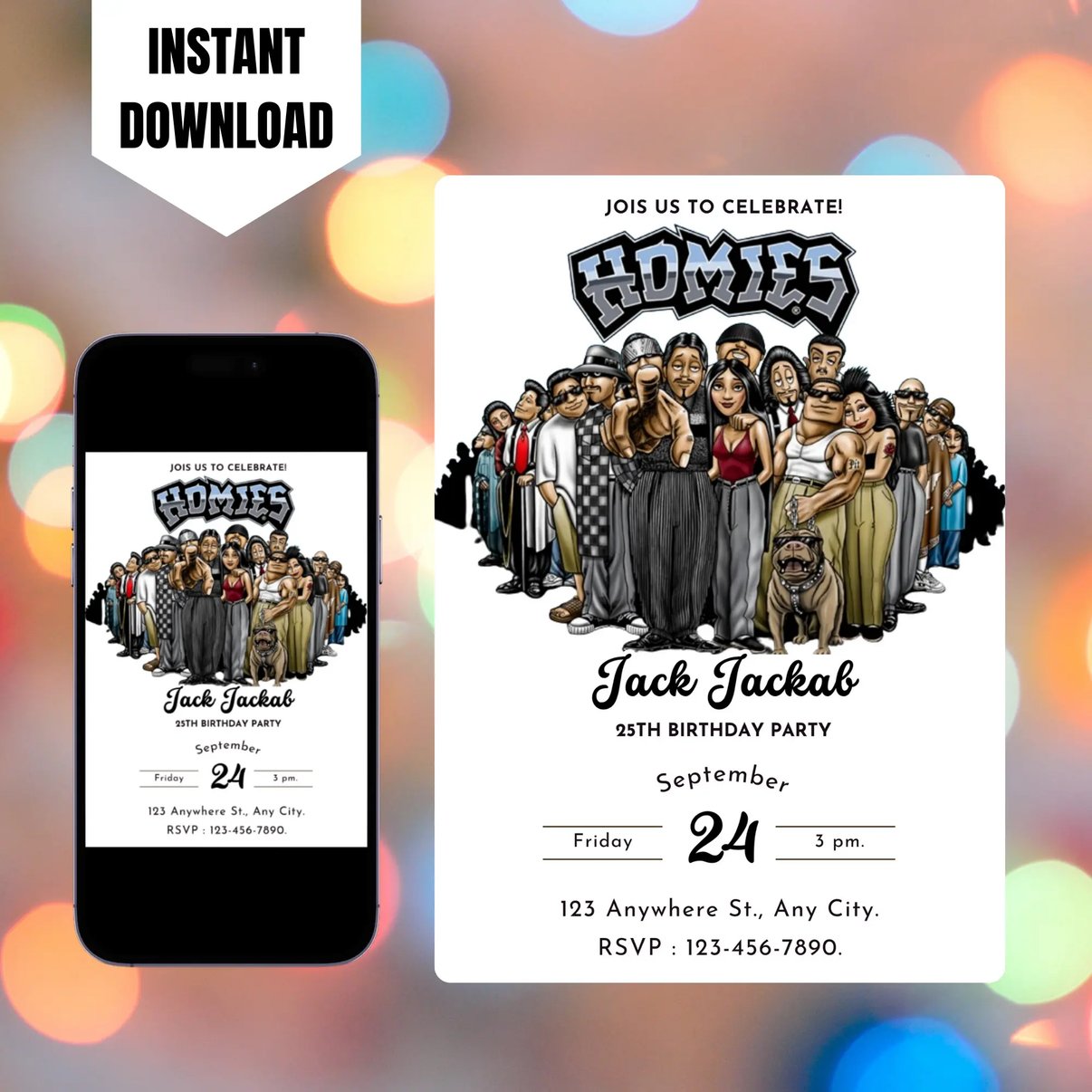 Cholo Homies Birthday Invitation Template – CreativeRino