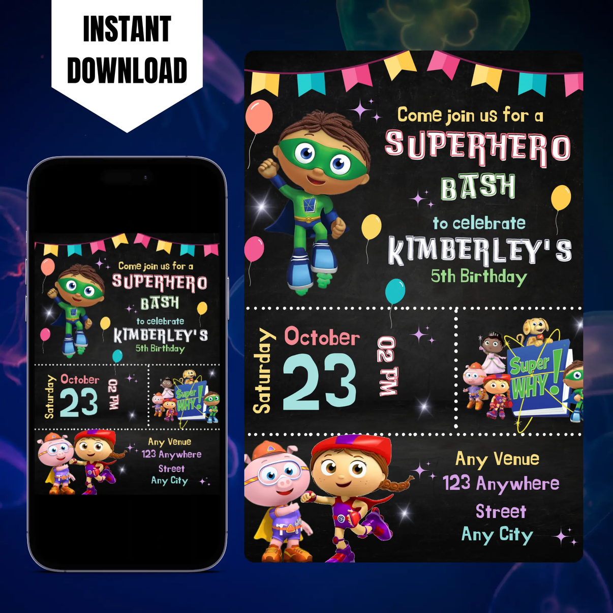 Super Why Birthday Invitation Template – CreativeRino