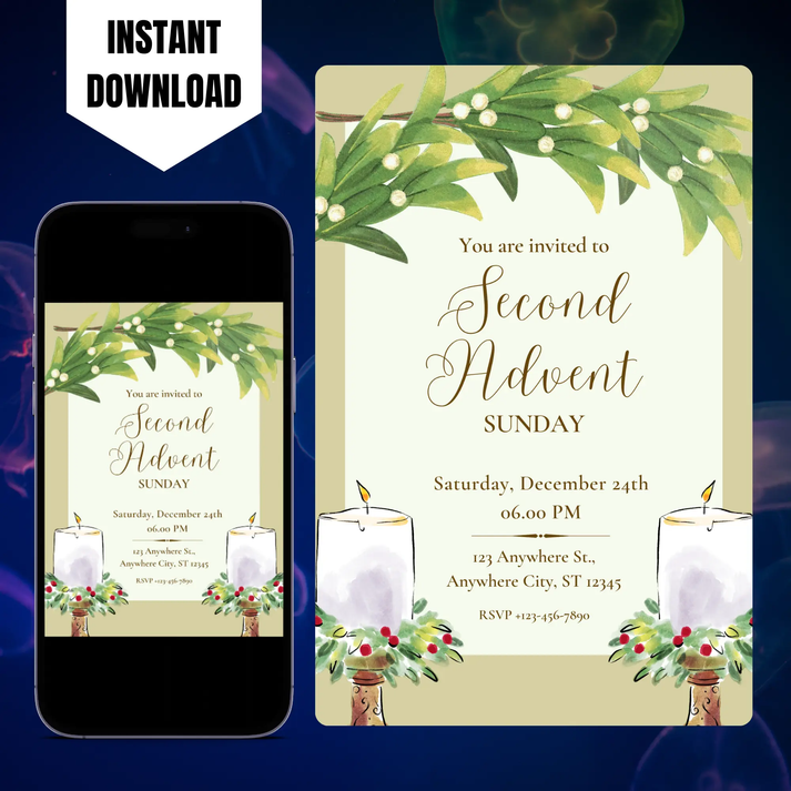 Advent Invitation Template | Advent Celebration Party Invite – CreativeRino