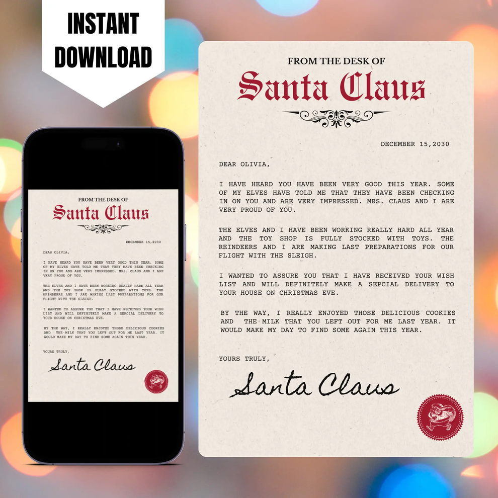 Letter from Santa Claus Christmas Template – CreativeRino