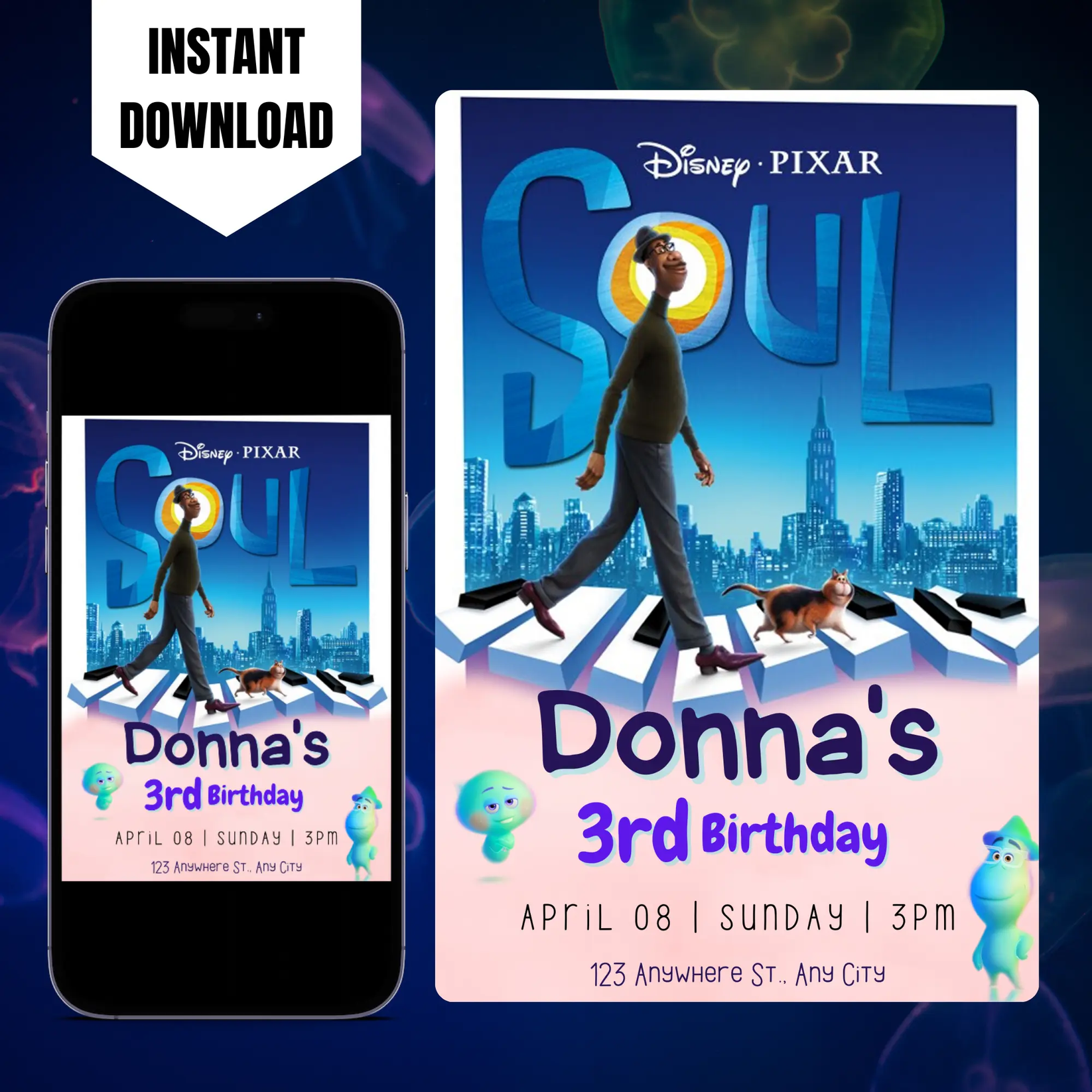 Soul Birthday Invitation Template – CreativeRino