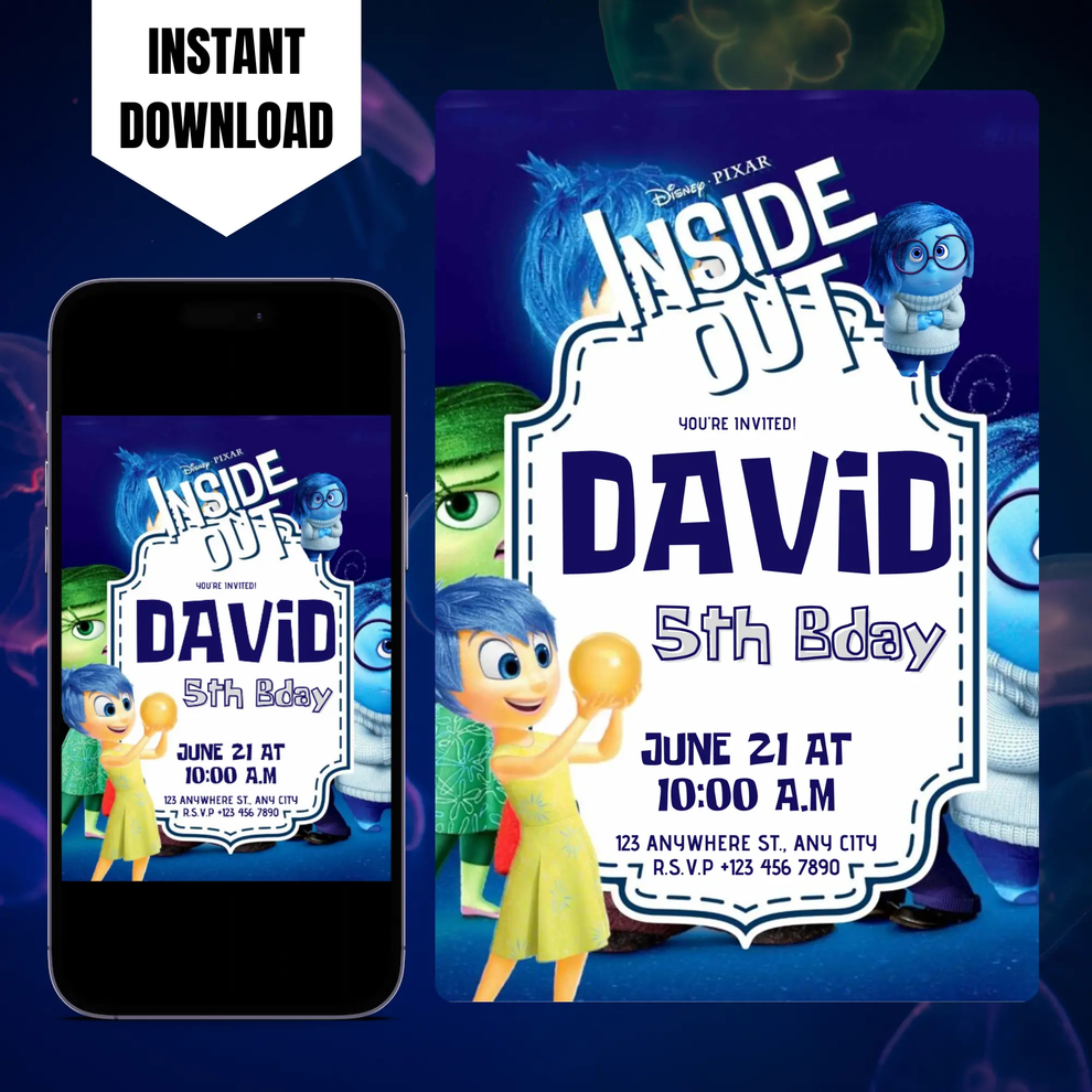 Inside Out Birthday Invitation Template – CreativeRino