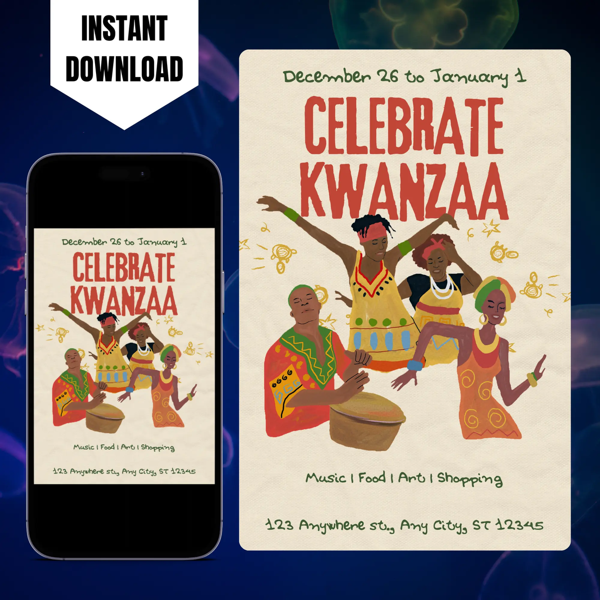 Celebrate Kwanzaa Invitation Template – CreativeRino