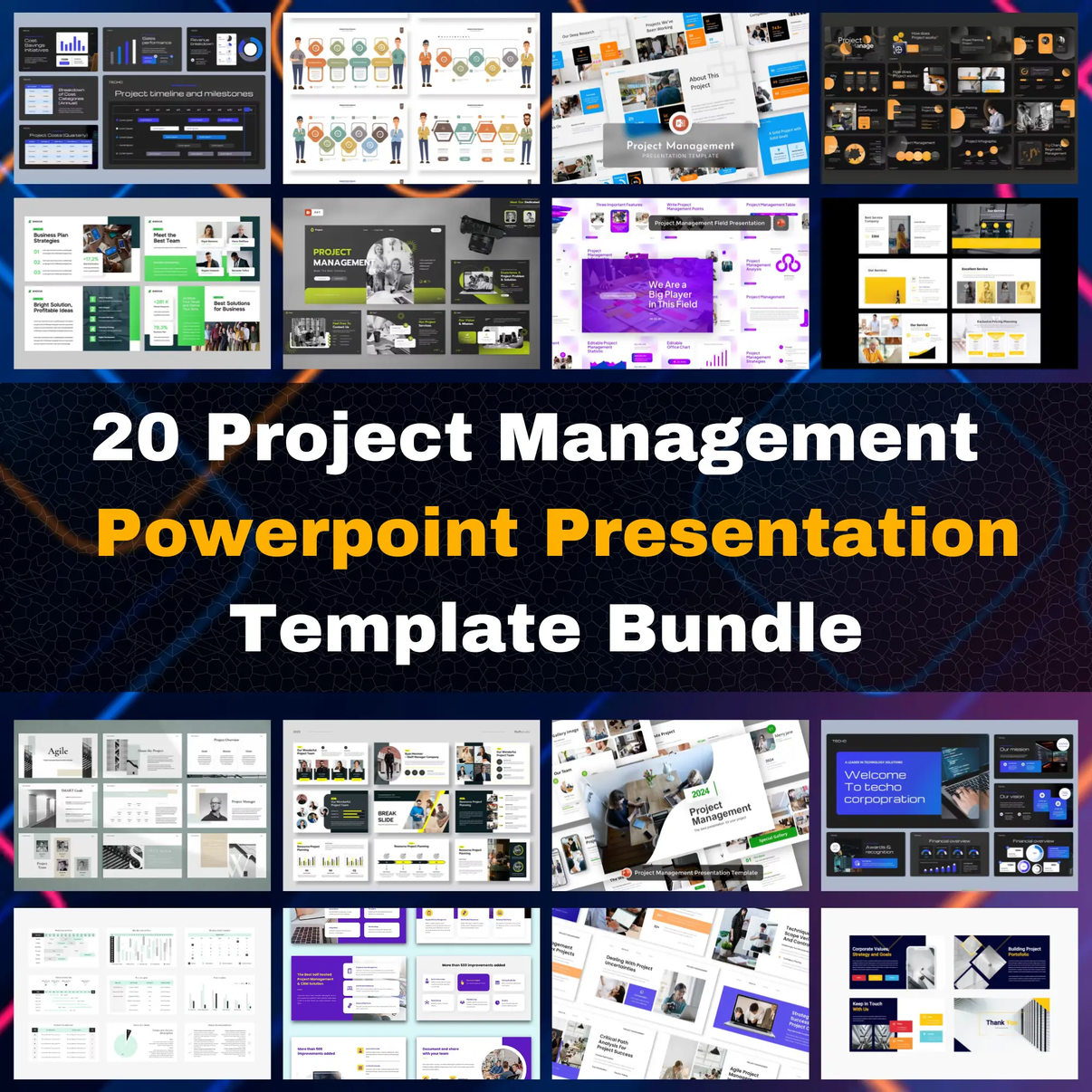 20 Project Management Powerpoint Presentation Template Bundle ...