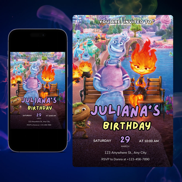 Elemental Birthday Party Invitation Template – CreativeRino