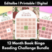 12 Month Book Bingo Reading Challenge Template | Monthly Reading ...