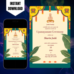 Upanayanam Ceremony Invitation Template | Thread Ceremony Invite ...