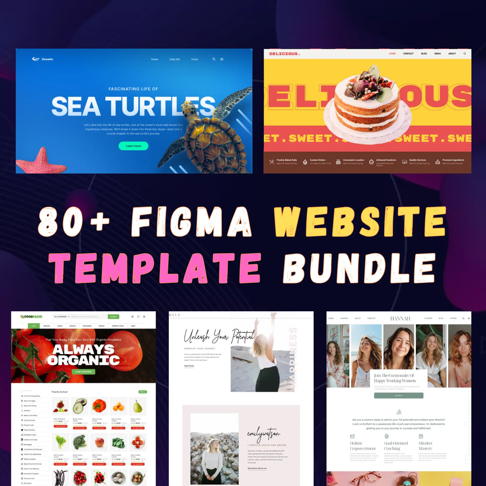 80+ Figma Website Template Bundle | Figma Landing Page Template | Figm ...