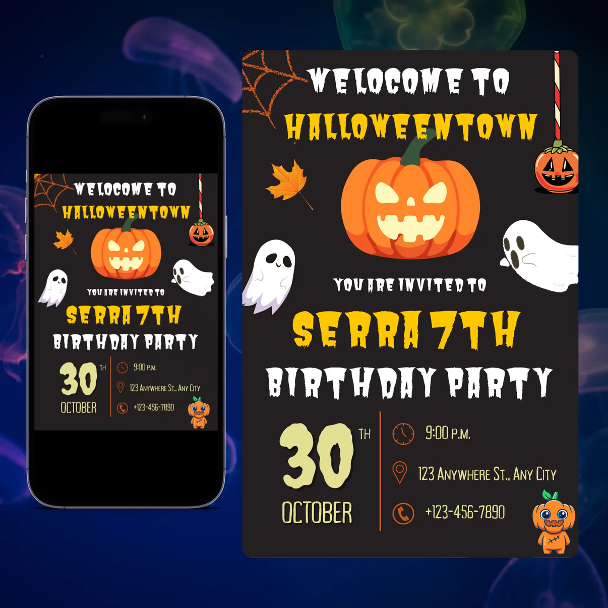 Halloweentown Birthday Party Invitation Template – CreativeRino