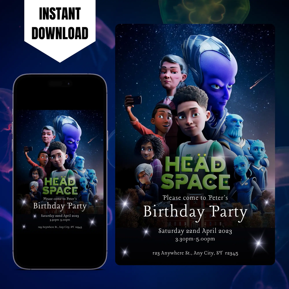 Headspace Birthday Invitation Template – CreativeRino