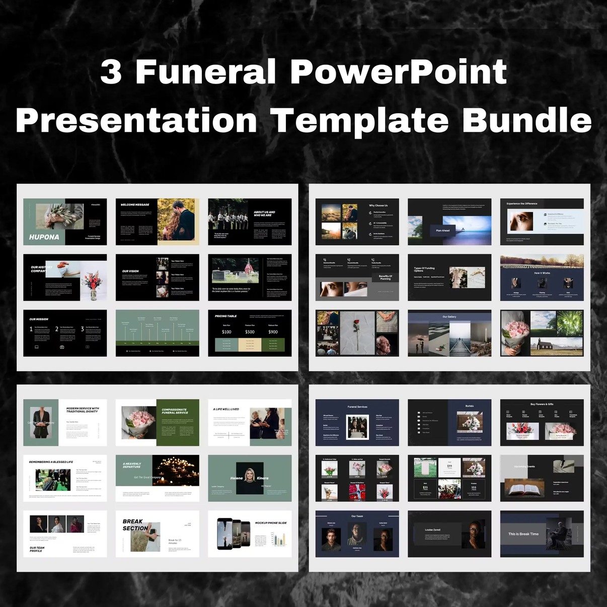 3 Funeral Powerpoint Presentation Template Bundle | Funeral Service Po ...