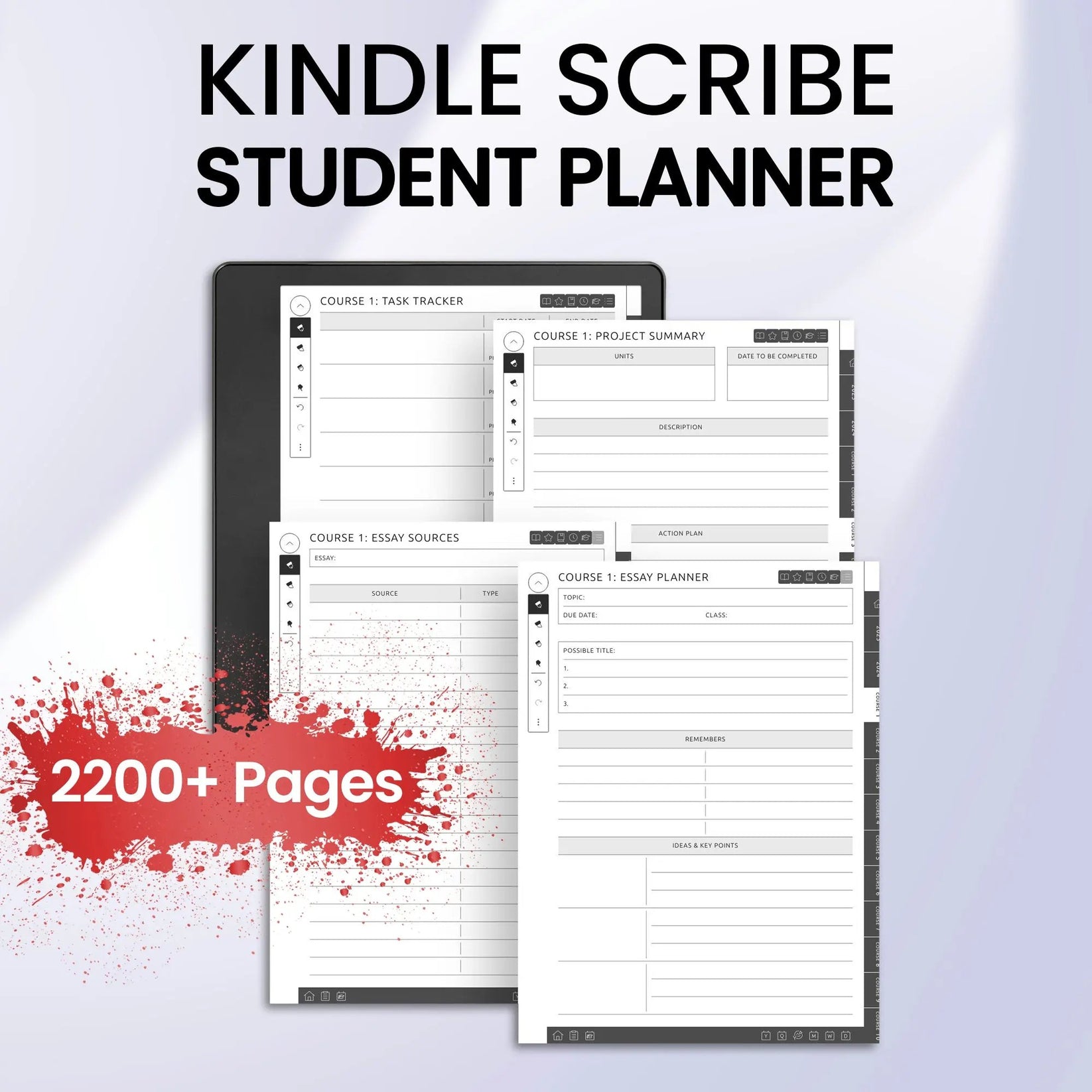 Kindle Scribe Student Planner Template – CreativeRino