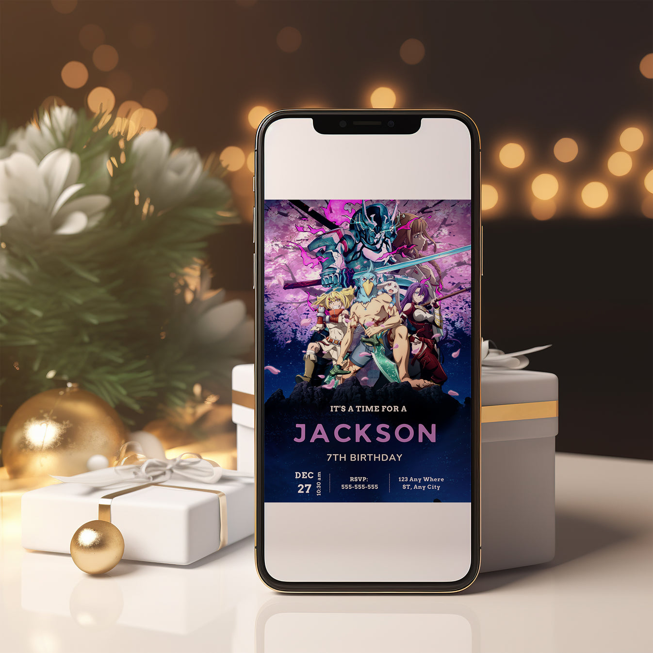 Shangri La Frontier Birthday Invitation Template – CreativeRino