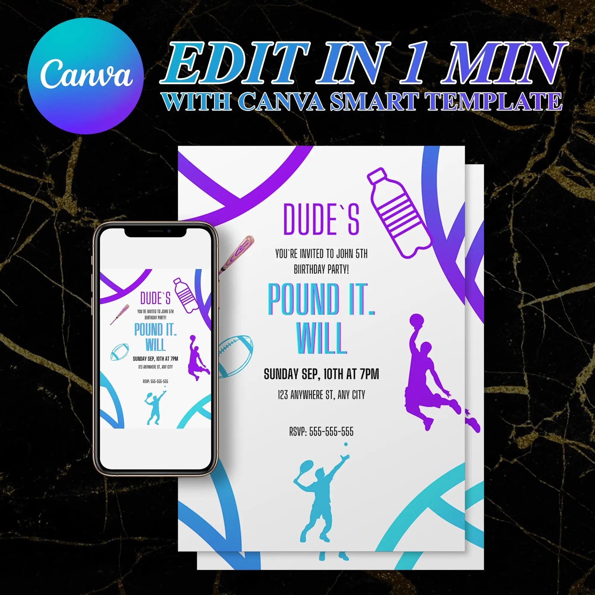 Dude Perfect Birthday Invitation Template – CreativeRino