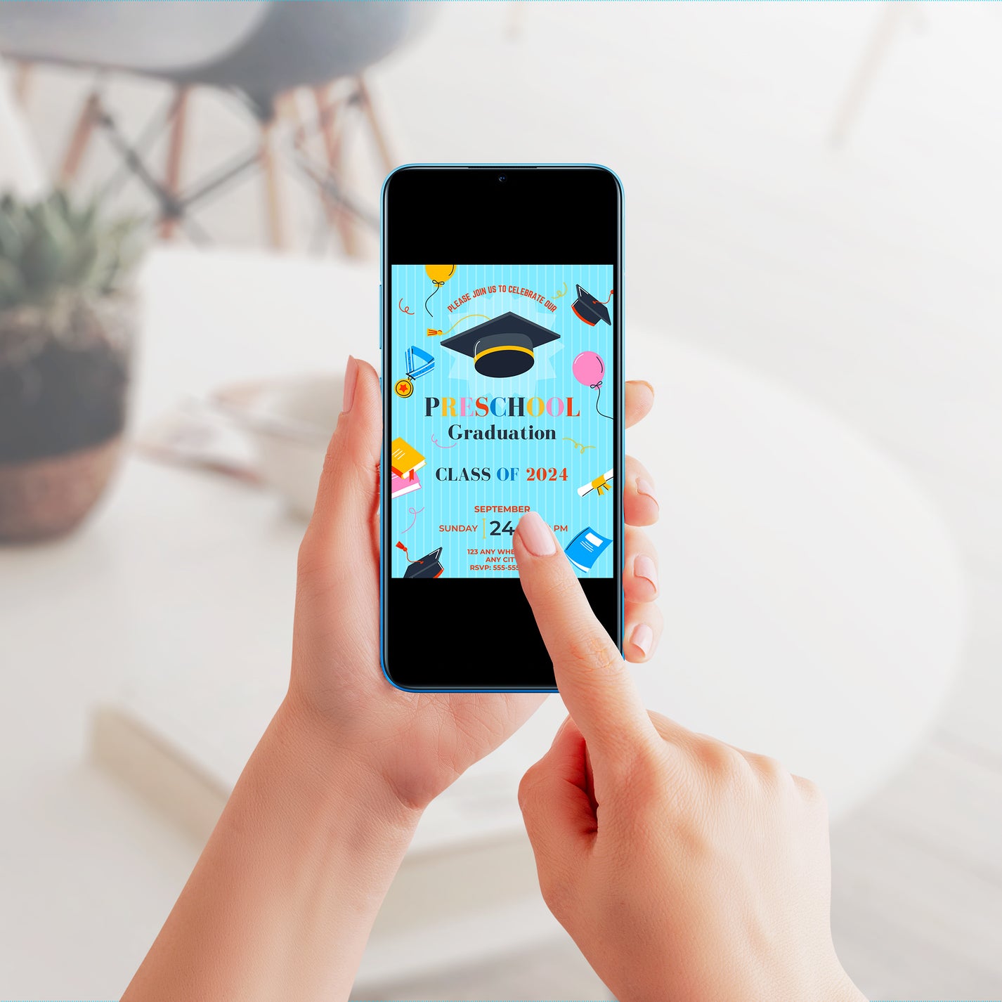 Preschool Graduation Moving Up Ceremony Invitation Template – CreativeRino