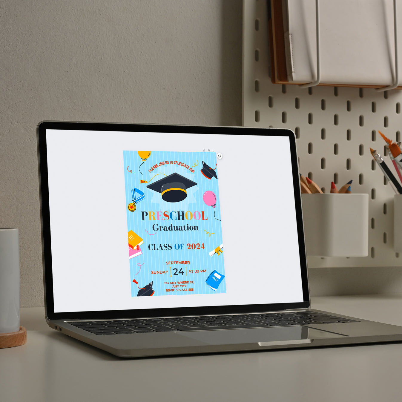 Preschool Graduation Moving Up Ceremony Invitation Template – CreativeRino