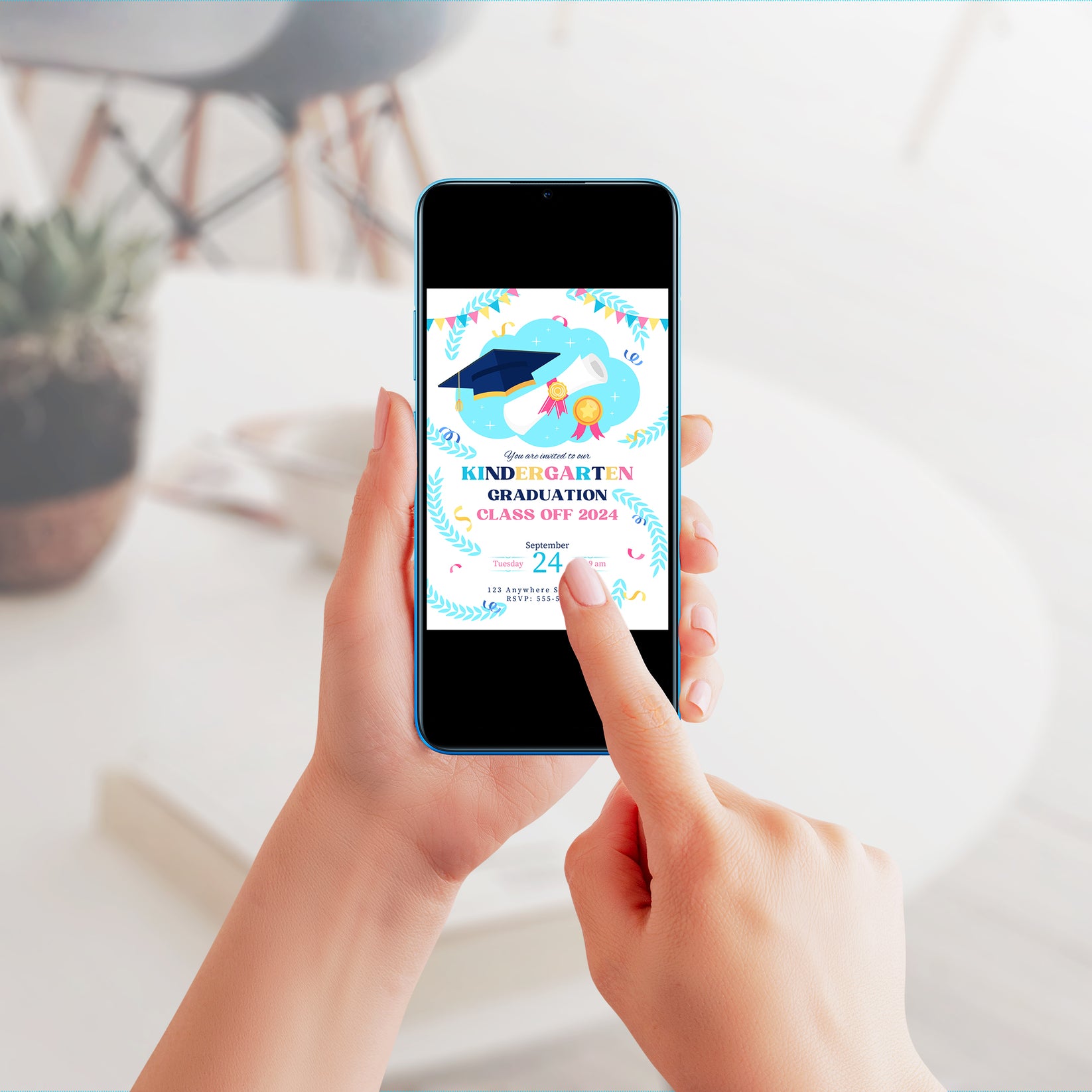 Kindergarten Graduation Moving Up Ceremony Invitation Template ...