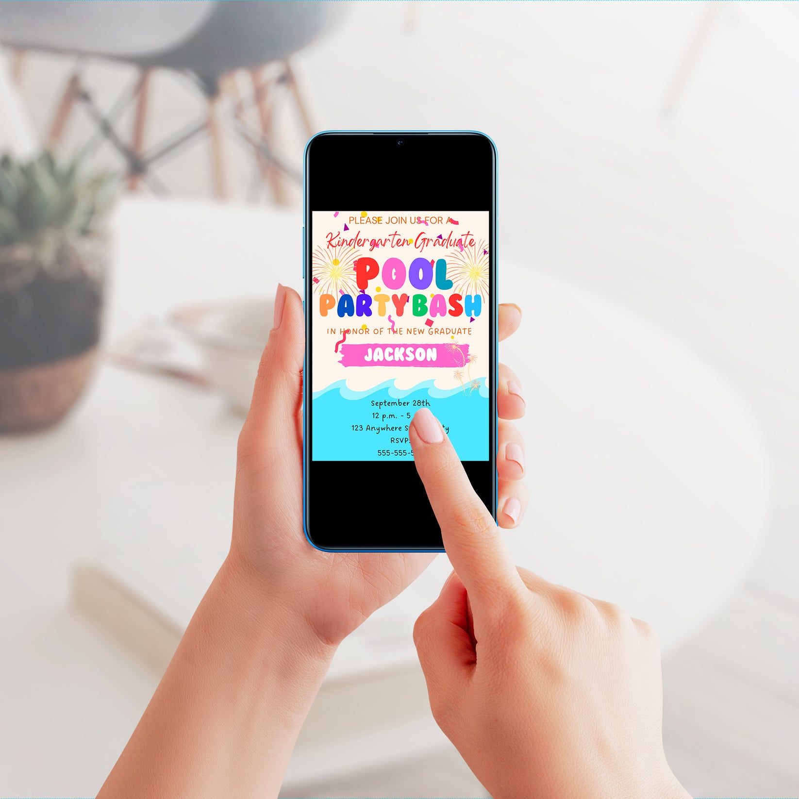Kindergarten Graduation Pool Party Invitation Template – CreativeRino