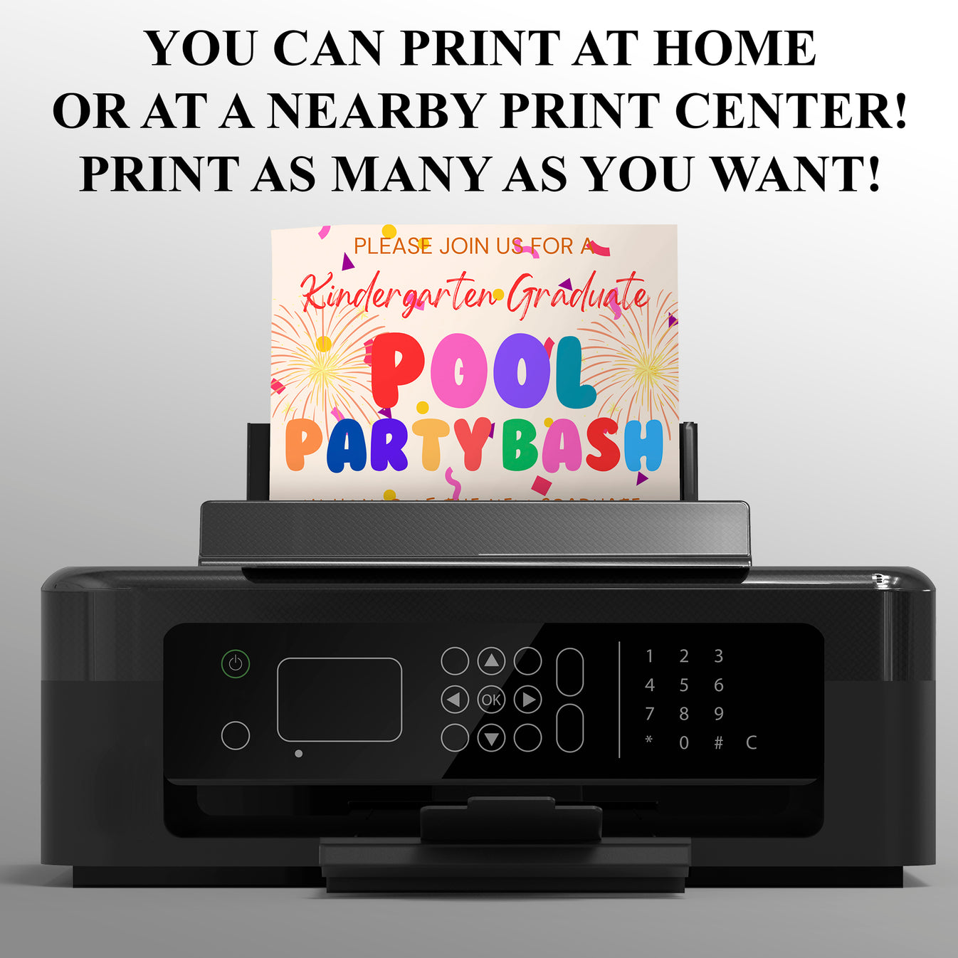 Kindergarten Graduation Pool Party Invitation Template – CreativeRino
