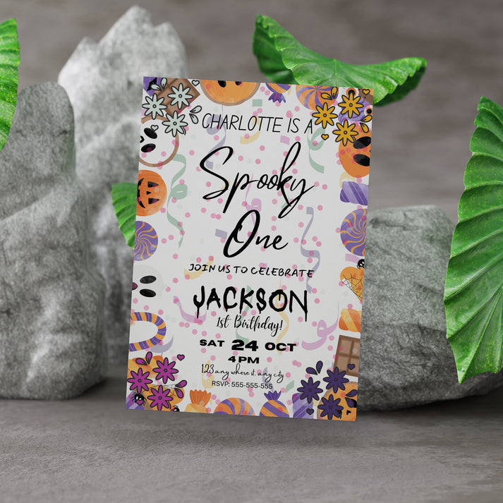 Spooky One Halloween Birthday Invitation Template – CreativeRino